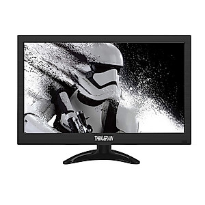Thinlerain Small 13.3 inch Monitor HDMI Monitor 1366x768 LED Display Support HDMI VGA AV BNC USB Intput for PC Laptop Computer Home Kitchen Monitor, Built-in Speaker
