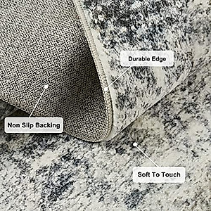 Area Rug Living Room Rugs - 5x7 Large Soft Indoor Neutral Modern Abstract Low Pile Washable Rug Carpet for Bedroom Dining Room Farmhouse Home Office - Beige Grey