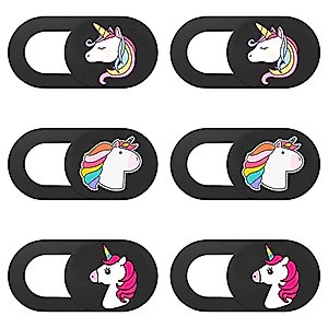 Anoys Webcam Cover (6 Pack) Ultra-Thin Camera Cover Privacy Protector, Cover Slide for Laptop/Mac/MacBook Air/iPad/iMac/PC/Phone, Webcam Covers Laptop Accessories - Colorful Unicorn