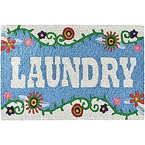 Jellybean Laundry Room Indoor/Outdoor Machine Washable 20" x 30" Accent Rug