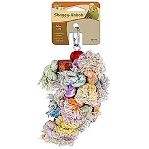 Penn-Plax Shaggy Kabob Bird Toy- for Cockatiels and Medium Birds