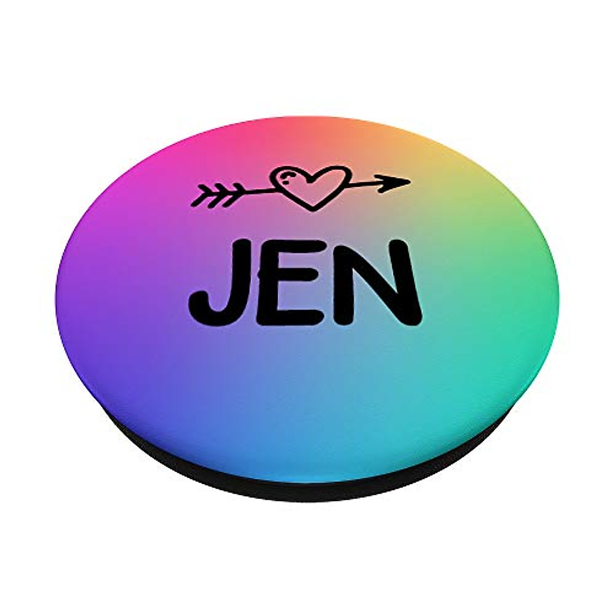 Jen Gift Rainbow Watercolor Black Heart Arrow Jen