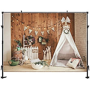 Easter Backdrop Interior Spring Tent Eggs Photography Background for Kids Newborn Baby Decor Banner Portrait Photo Booth Props Vinyl (7ft×5ft)