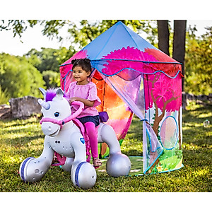 Kid Trax Toddler/Kids Rideamal Unicorn 12 Volt Ride On Toy, Max Rider Weight of 70lbs, Interactive, Responds with Movement, Lights, and Sound, Accessories Included , White