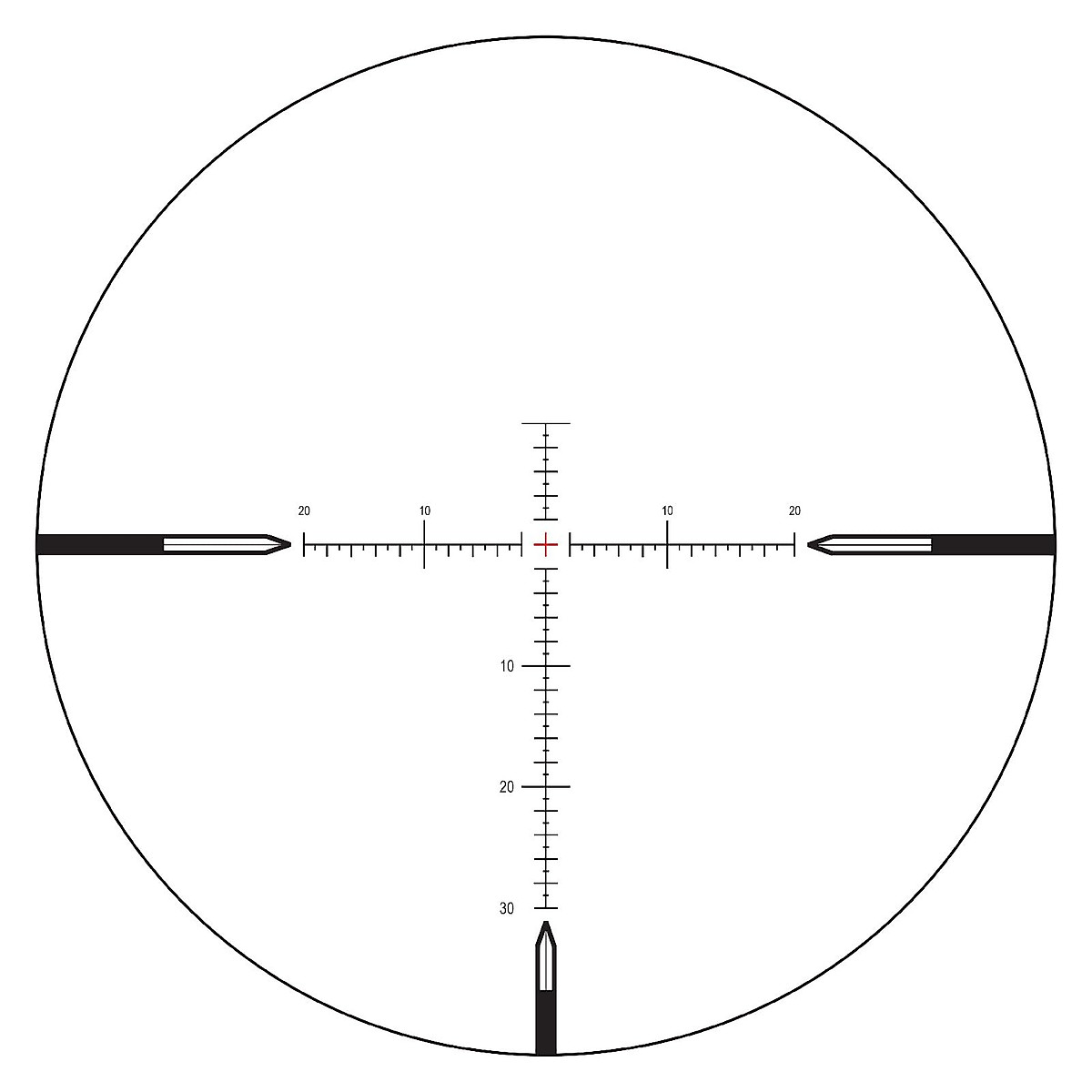 NIGHTFORCE SHV 4-14x56mm Second Focal Plane (F2/SFP) 30mm Tube Durable Precise Waterproof Fogproof Hunting Gun Scope, Center Only Illumination - Moar - 30 MOA - Center Illumination Reticle