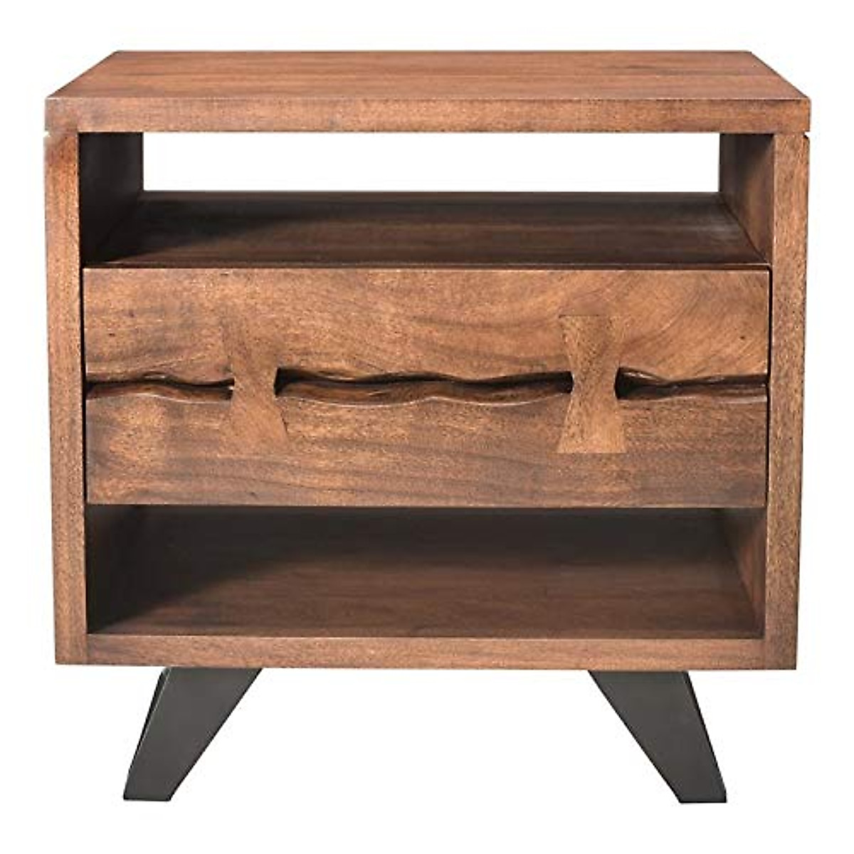 Moe's Home Collection Madagascar Acacia Wood Nightstand, Natural, 21.5"" h x 21.5"" w x 16"" d