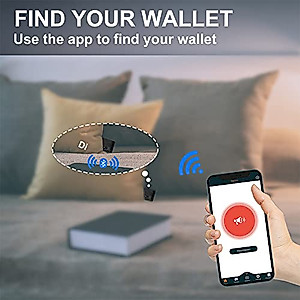 Anti-Lost Bluetooth Wallet Tracker & Finder GPS Position Locator Mens Slim Minimalist trackable Cool Leather Wallet Credit Card Holder Gifts with Box