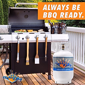 Flame King YSN-301 30 Pound Steel Propane Tank Cylinder with Type 1 Overflow Protection Device Valve DOT and TC Compliant, White