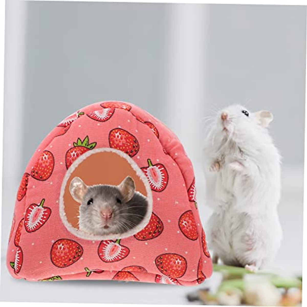 BCOATH Plush Hamster House 1pc Hamster Hamster Stuffed Hamster Hamster Hut Guinea Pigs Hide- Out Warm Guinea Pigs Bed Cloth Hamster Bed Hamster House Cloth Pink Keep Warm