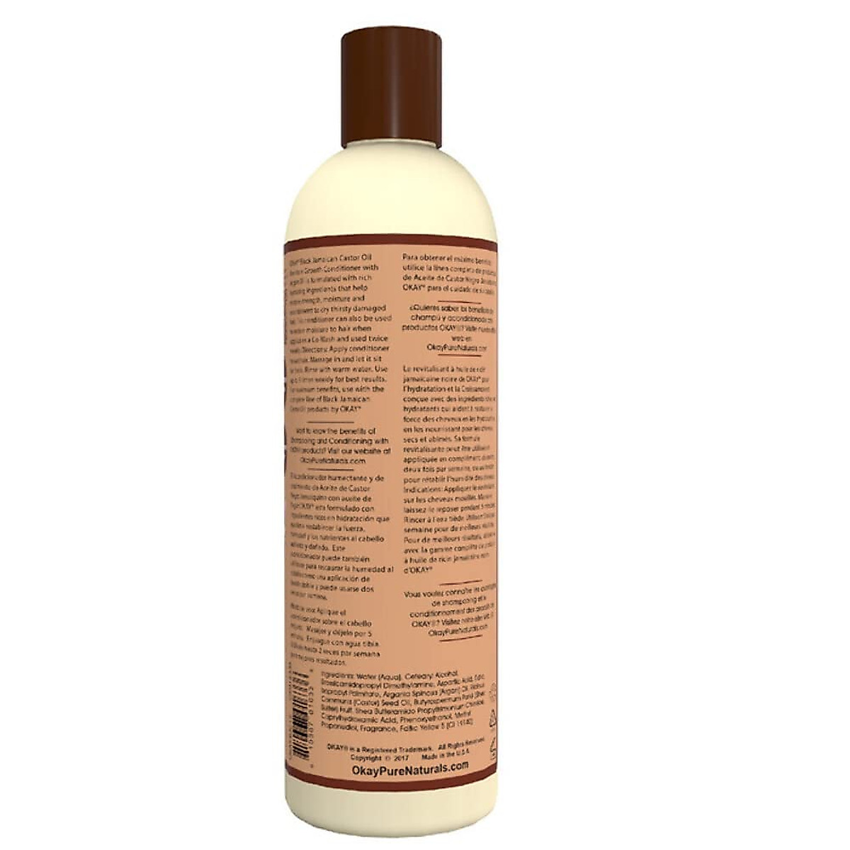 OKAY | Black Jamaican Castor Oil Conditioner | For All Hair Types & Textures | Revive - Moisturize - Grow Healthy Hair | with Argan Oil & Shea Butter | Free Of Parabens, Silicones, Sulfates , PALE YELLOW , 12 Oz