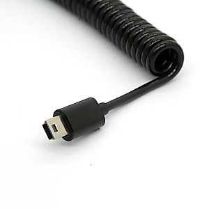 BSHTU Mini USB Cable Spiral Coiled USB 2.0-A to Mini-B 5-Pin Data Sync & Charger Lead Connector(3 Meter)