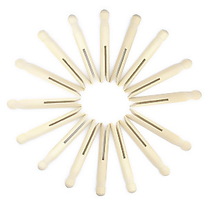 Hanobo 25 Pack Round Wooden Traditional Clothespins for Crafts and Laundry, 4.3 Inches Long