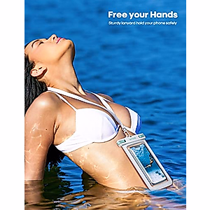 Lamicall Waterproof Phone Pouch Case - [2 Pack][Easy Lock & Heavy Duty] IPX8 Water Proof Cell Phone Dry Bag for iPhone 16 15 14 13 12 XS X Pro Max Plus Mini, S22 S21 Ultra, more 4-7" Cellphones, White