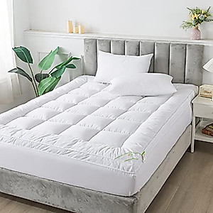 SUFUEE Mattress Topper King 400TC Cotton Mattress Pad with Deep Pocket - Extra Thick 2" Thick Quilted Pillow Top Down Alternative Fill