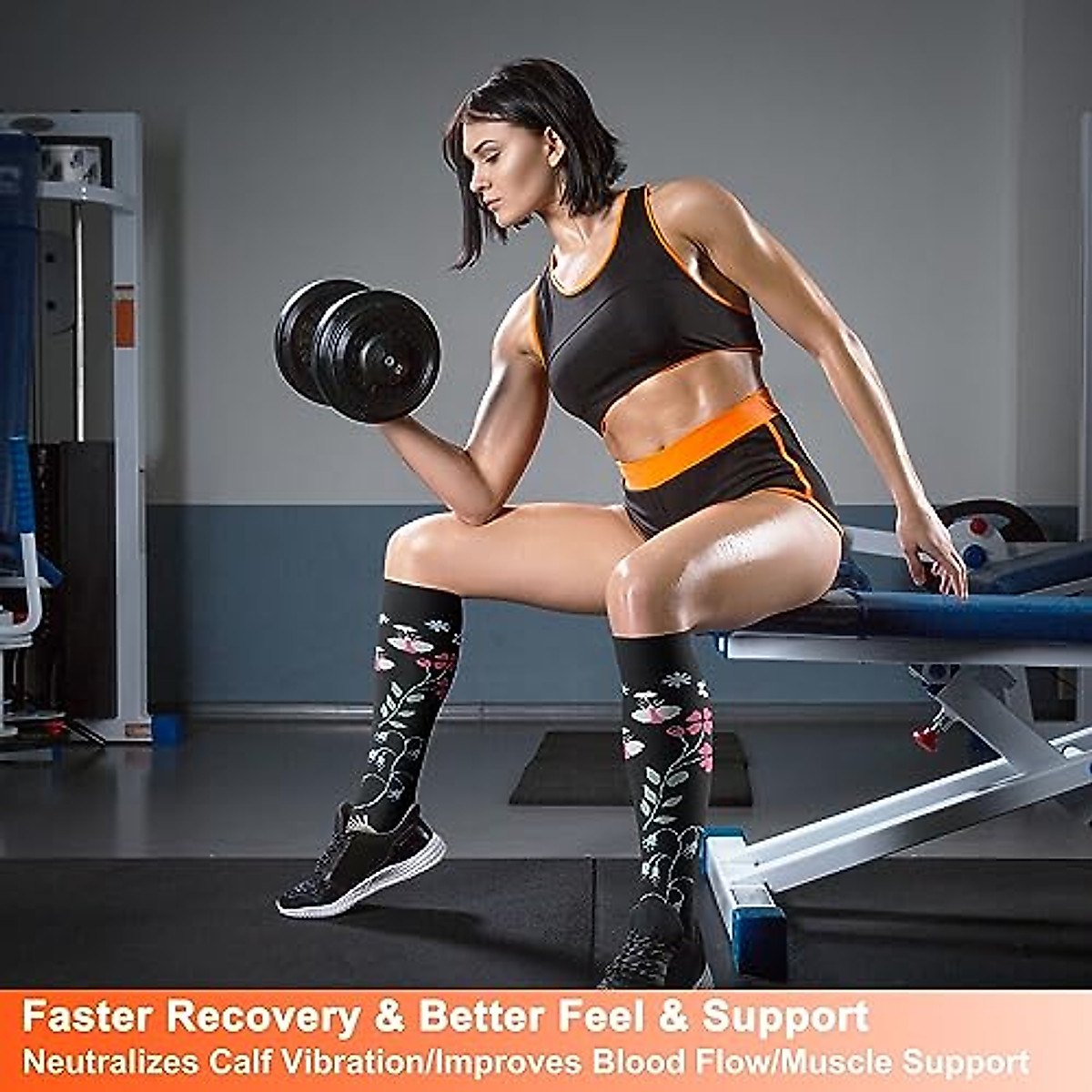 FEYHAY Copper Compression Socks (8 Pairs) 15-20 mmHg is BEST Graduated Athletic & Daily for Men & Women Running Travel