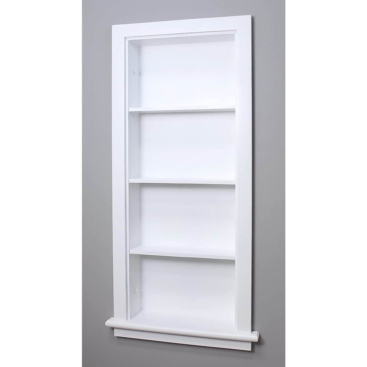 Fox Hollow Furnishings 14x36 Aiden Recessed Wall Niche Medicine Cabinet Replacement, in The Wall Bathroom Cabinet Insert Shelf/Shelves, Made in North America, Real Wood, NO MDF, Plain, White