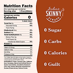 Jordan's Skinny Syrups Sugar Free Maple Donut Coffee Syrup, 25.4oz - Gluten Free, Keto Friendly