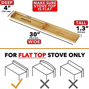 SpaceAid Bamboo Stove Top Magnetic Shelf with Labels, Kitchen Organizer Over the Stove Spice Rack, Magnetic Over Oven Organization Shelf (Natural, 2 Pack 15", Up to 30" Length)