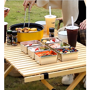 KNC 4 Pieces Stainless Steel Food Storage Containers Clear Lid, Refrigerator Fresh-keeping Airtight Leak Proof Stackable Box for Camping Trip Picnic Soup Salad Leftover, silver, HMC25