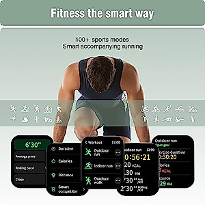 TMHAI Smart Watch for Men Women, with Bluetooth Calling Alexa Built-in, 1.8" HD Screen Smartwatch with Blood Oxygen Heart Rate Sleep Monitor, 100 Sports Modes for iPhone Android Phones