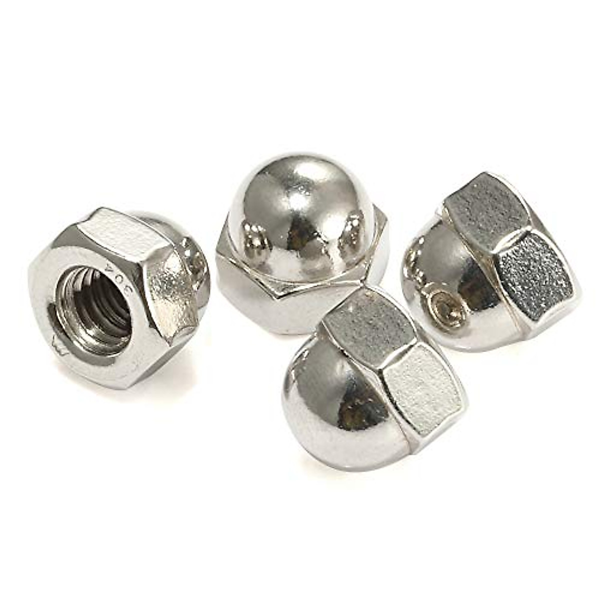 M10 Acorn Hex Cap Dome Head Nuts, 304 Stainless Steel 18-8, Bright Finish, Pack of 10