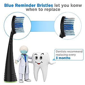 Replacement Toothbrush Heads with Covers for AquaSonic Black Series, Black, 10 Count