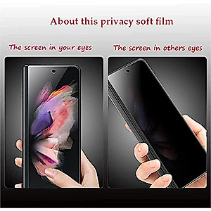 Tosuua For Samsung Galaxy Z Fold 3 5G Privacy Screen Protector Anti-Peeping Nano Soft Film Outer Screen+Inner Screen Anti-Peeping film Anti-Spy Protective Film