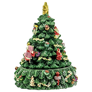 Elanze Designs Christmas Tree and Santa Revolving Music Box - Plays Tune We Wish You A Merry Christmas