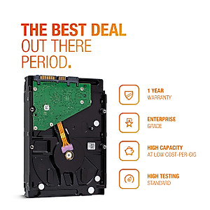 Seagate Barracuda ST5000DM000 5TB 3.5-Inch Internal Hard Drive, SATA, 5900 Rpm, 128 Mb Buffer (Renewed)