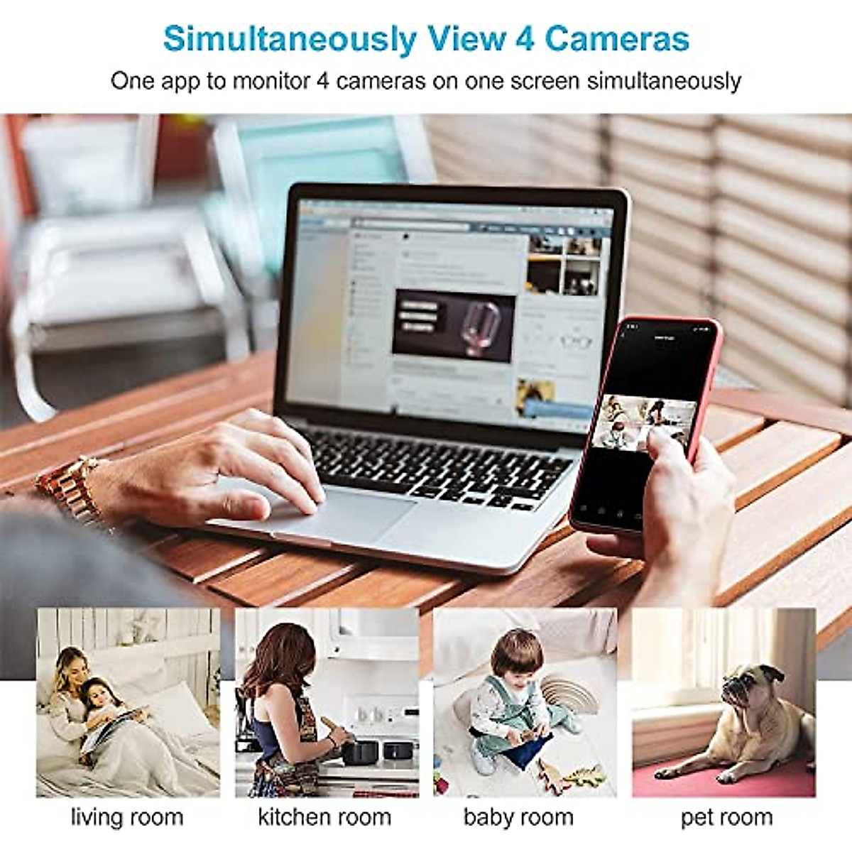 litokam Little elf Indoor Security Camera, 1080P Baby Monitor Camera with Phone App, WiFi IP Camera with Night Vision, 2-Way Audio, Motion Detection, Pet Cat Dog Cam - Compatible with Alexa, 2 Pack