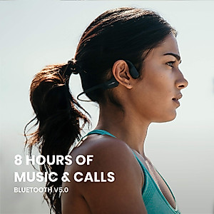Aftershokz Aeropex (Rebranded as Shokz OpenRun) - Open-Ear Bluetooth Bone Conduction Sport Headphones - Sweat Resistant Wireless Earphones for Workouts and Running - Built-in Mic - with Sport Belt