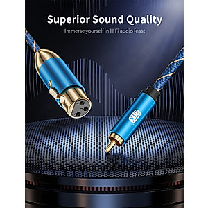 EMK XLR to RCA Cable, Microphone Cable Nylon Braid XLR Female to RCA Male HiFi Audio Cable for Home Theater,Microphone,Mixers,Amplifiers,Speaker,Hi-Fi Systems (5ft/1.5m)