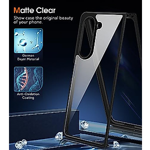 Z Fold 5 Case for Samsung Galaxy Z Fold5 5G, Slim Ultra-Thin Crystal Clear Acrylic PC Back Cover [Hinge][Transparent] Soft Silicone Bumper Full-Body Shockproof Protective Cases for Samsung Z Fold 5 5G