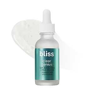 Bliss Clear Genius Clarifying Overnight Liquid Peel - 1 Fl Oz - Clear Pores & Exfoliate Skin - Non-Irritating - Clean - Vegan & Cruelty-Free