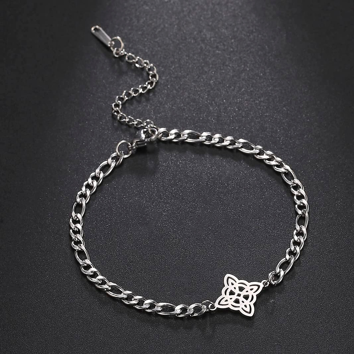 UNIFT Celtic Knot Bracelet For Women Stainless Steel Fashion Charm Irish Celtic Witches Knot Bracelet Wiccan Symbol Jewelry Gift (silver, Stainless Steel)