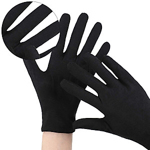 SATINIOR 24 Pairs Black Cotton Gloves Stretchy Work Gloves Reusable Soft Mitten for Men Women Working Handling Jewelry Doing House Work