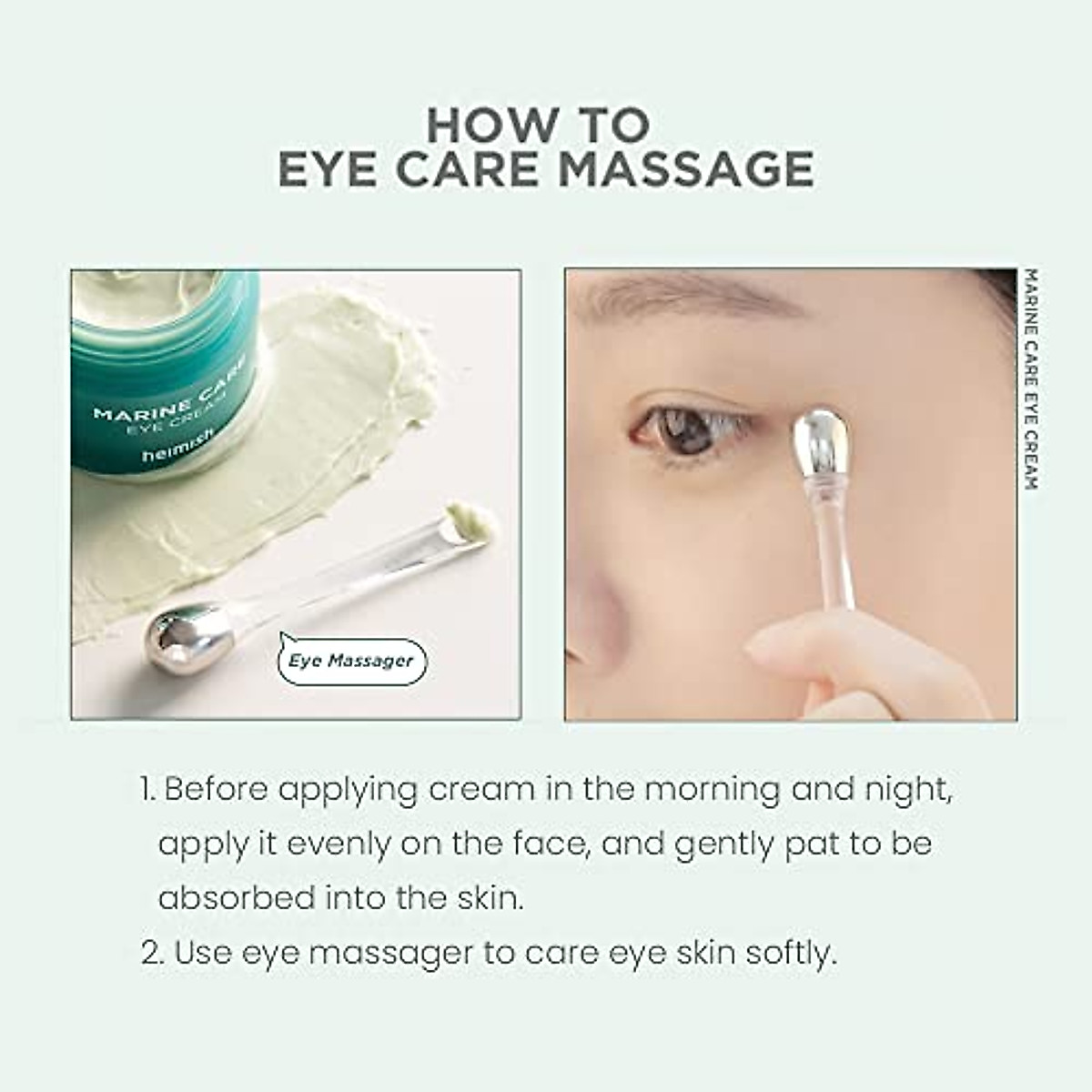 [heimish] Marine Care Eye Cream 1.01fl.oz/30ml | Nourishing and Hydrating Eye Cream with Marine Collagen, Adenosine, and Peptides for Brighter, Firmer Under-Eye Area | Korean Skincare