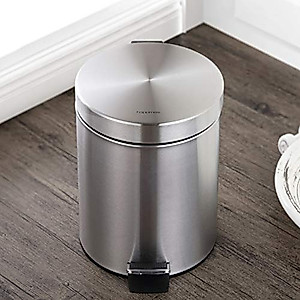 happimess HPM1000A Oscar 8-Gallon Step-Open Trash Can with Free Mini Trash Can, Fingerprint Resistant, Kitchen, Laundry Room, Office, Large: 7.9 Gallons, Small: 1.3 Gallons, Stainless Steel