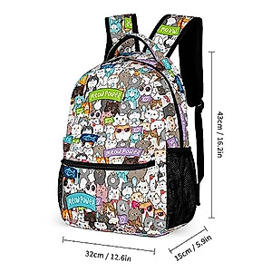 DTCCET Cute Cat Backpack, Classic Daypack Stylish Kitty Laptop Bag with Adjustable Shoulder Strap, Lightweight Colorful Cat Shoulders Backpack(Cute Cat)