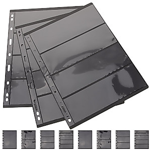 VILLCASE 20Pcs Black Binder Stamps Binder Clips Stamp Collecting Loose-Leaf Stamp Collection Insert Stamp Loose-Leaf Stamp Book Loose-Leaf Storage Holder Supplies Book Plastic Universal
