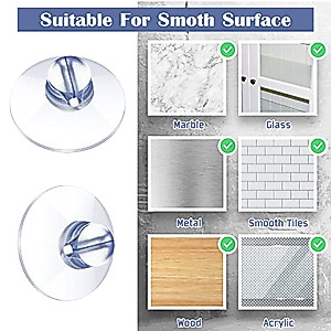 60 Pieces Suction Cups for Shower Caddy Shower Suction Cups Connectors Heavy Strength Large Clear Plastic Suction Cups Hooks Holder for Bathroom Window Glass Home Kitchen