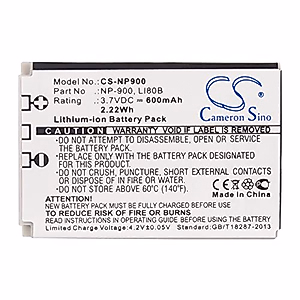 NUBODI Replacement for Battery Praktica 02491-0015-00, 02491-0037-00, BATS4, NP-900 DS-5341, DS-6330, DS-6340, DS-T5, Luxmedia 10XS, Luxmedia 12-TS, Luxmedia 12XS
