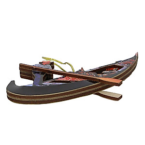 Italy Venice Gondola Christmas Ornament 5 Inches Multi-Layered Wooden Fiber