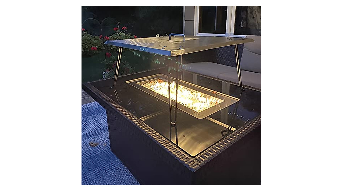 TITAN GREAT OUTDOORS Fire Pit Heat Deflector - Durable & Efficient