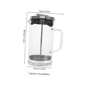 VINTORKY 1pc Stainless Tea Kettle Coffee Maker Coffee Machines Espresso Shots Manual Coffeepot French Coffee Pot Coffee Press Household Coffeepot Transparent Stainless Steel