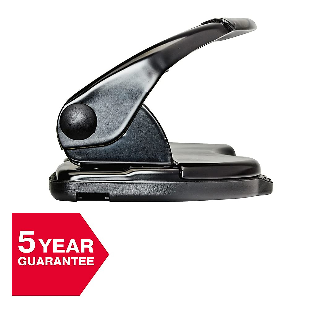 Rexel V412 4 Hole Punch, 12 Sheet Capacity, Adjustable Guide Bar, Metal, Black, 8309