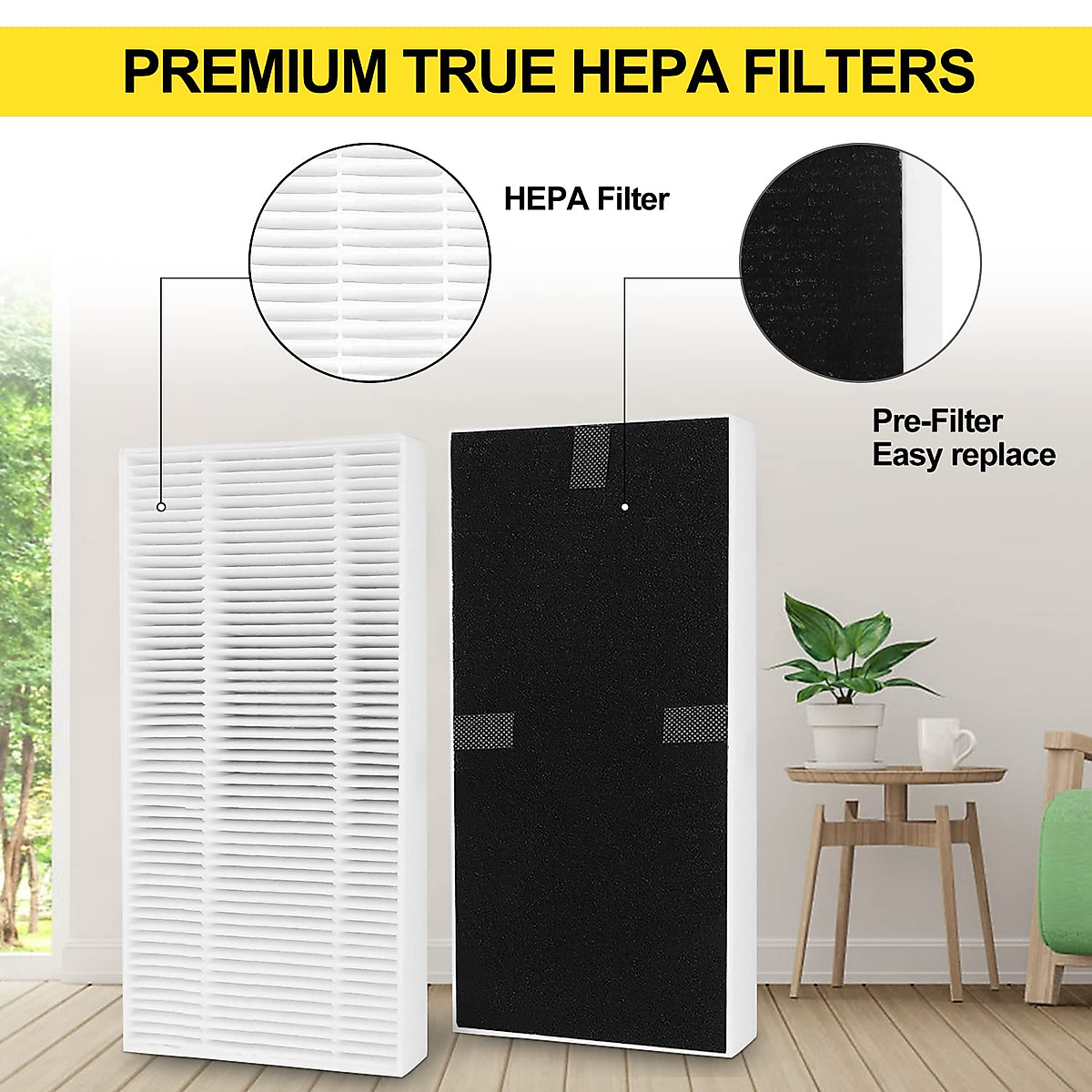 Lexind HEPA Air Filter Replacement For Honeywell U Filter Febreze FRF102B Tabletop 4 pack