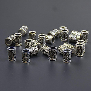 24 PCS Viking Hair Beads Beard Hair Beard Beads 6 PCS Pull Hair Pin Quick Beader 100 PCS Black Rubber Bands and a Bag