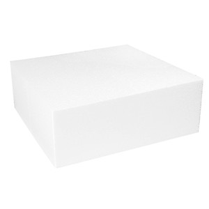 O'Creme Polystyrene Dummy Cake Decorating Display for Baked Goods Bakery Supplies Square Shape (4”H x 8”)