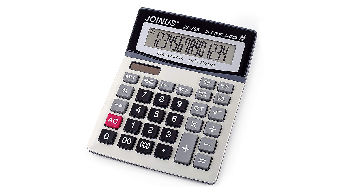 Large 14-Digit LCD Desktop Calculator with Check & Correct Function
